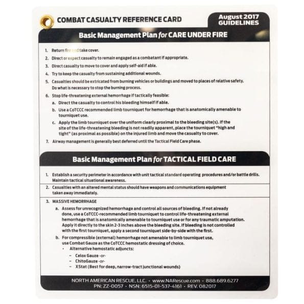 Casualty Care Reference Card | J5 Rescue Supply LLC